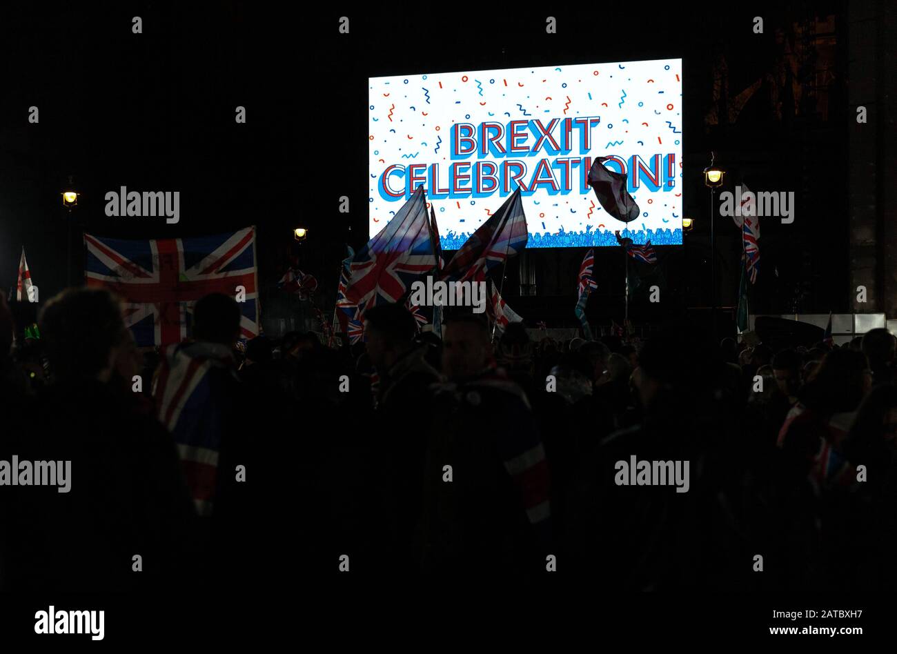 Brexit celebration at Parliament Square, London, England, UK Stock ...