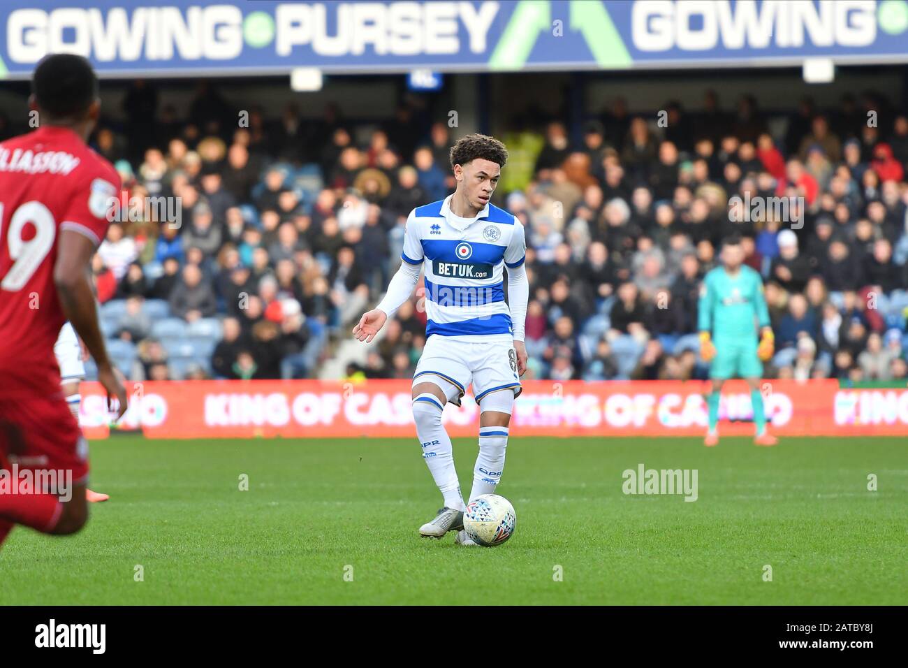 LONDON, ENGLAND - FEBRUARY 1ST Luke Amos of QPR in action during the ...