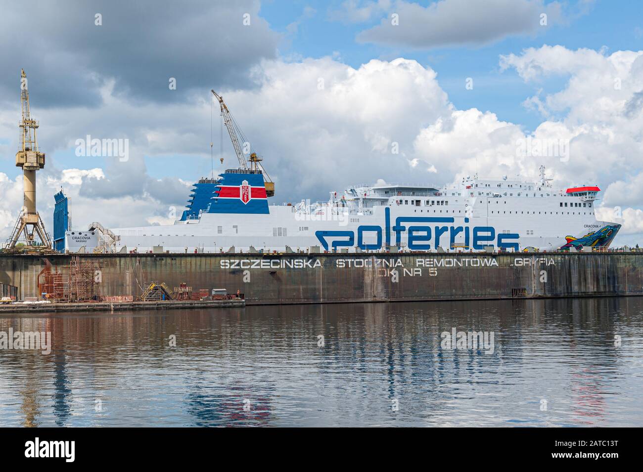 Szczecin shipyard-Stocznia Szczecinska Gryfia. Poland. 08-28-2017 ...