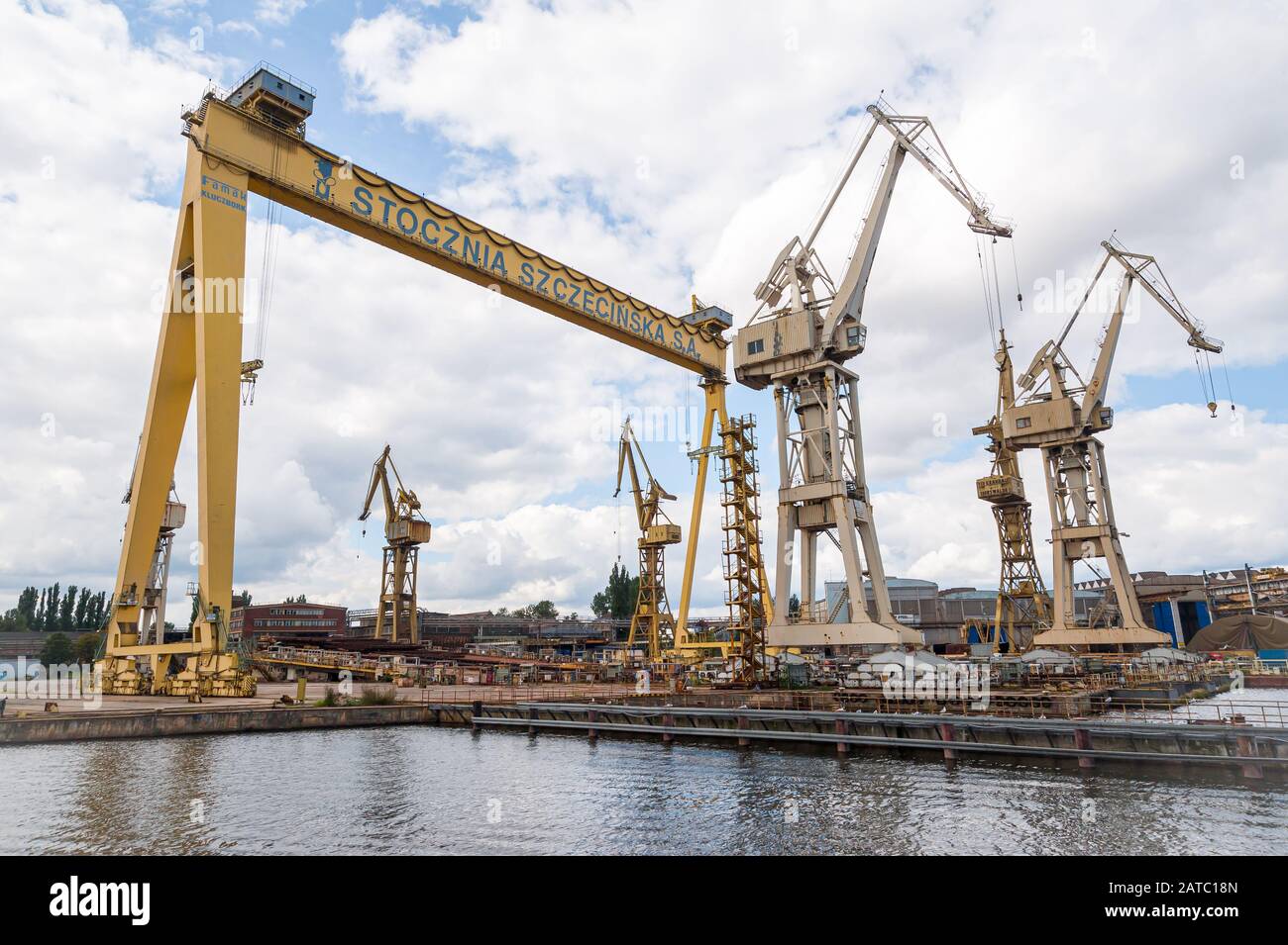 Ship port Szczecin, Poland. 08-28-2017. Ports Szczecin and Swinoujscie ...