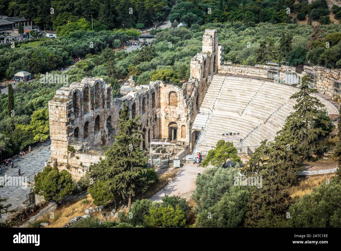 Odeon of Herodes Atticus at Acropolis, Athens, Greece. It is one of the ...