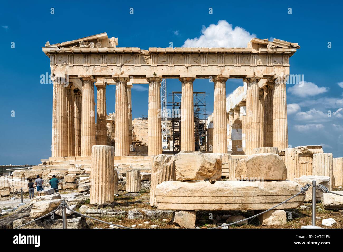 Parthenon on the Acropolis of Athens, Greece. The famous ancient Greek Parthenon is the main ...