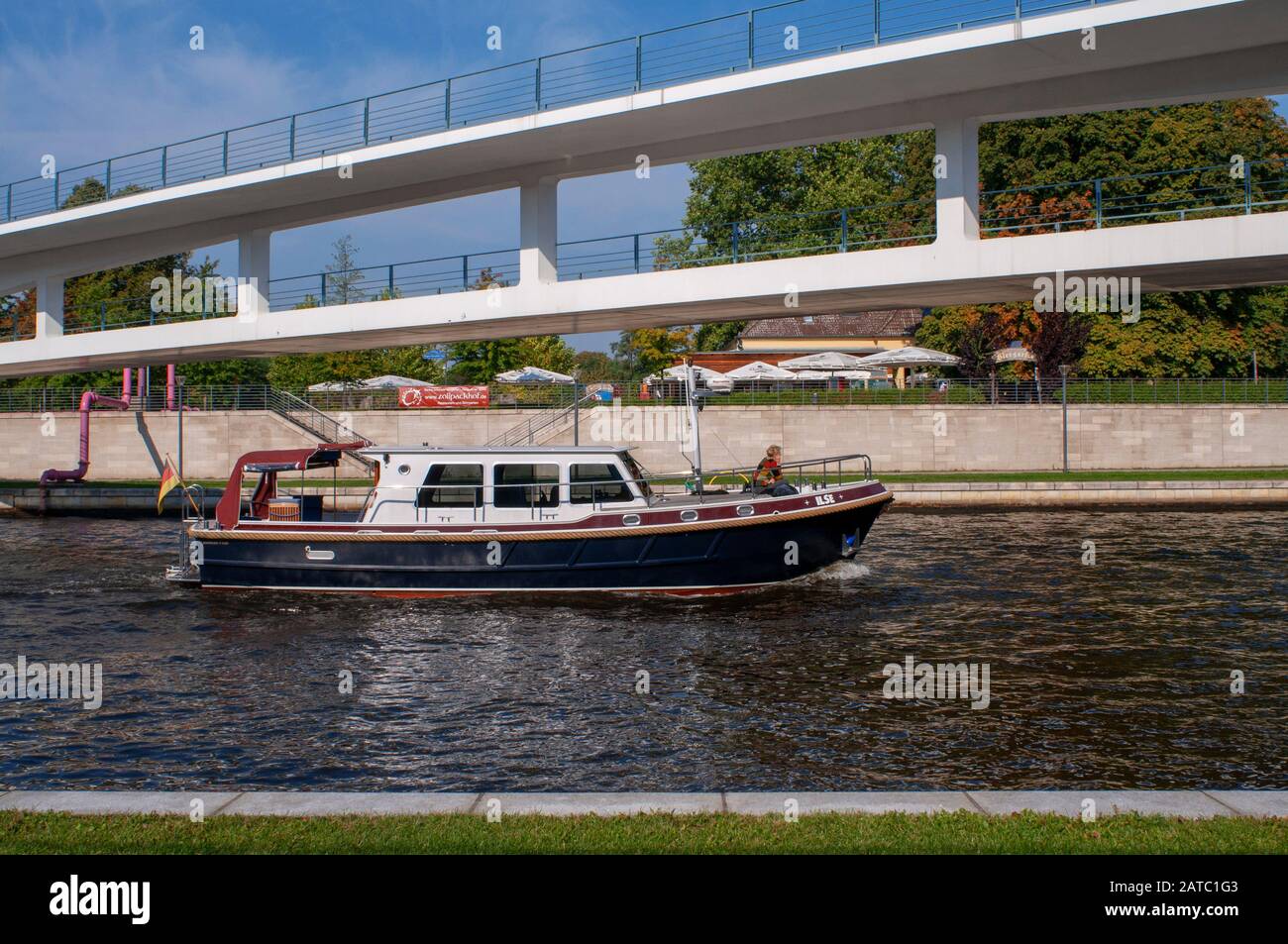 Boat excursion in the Spree river, Berlin. Spree, Landwehrkanal and ...