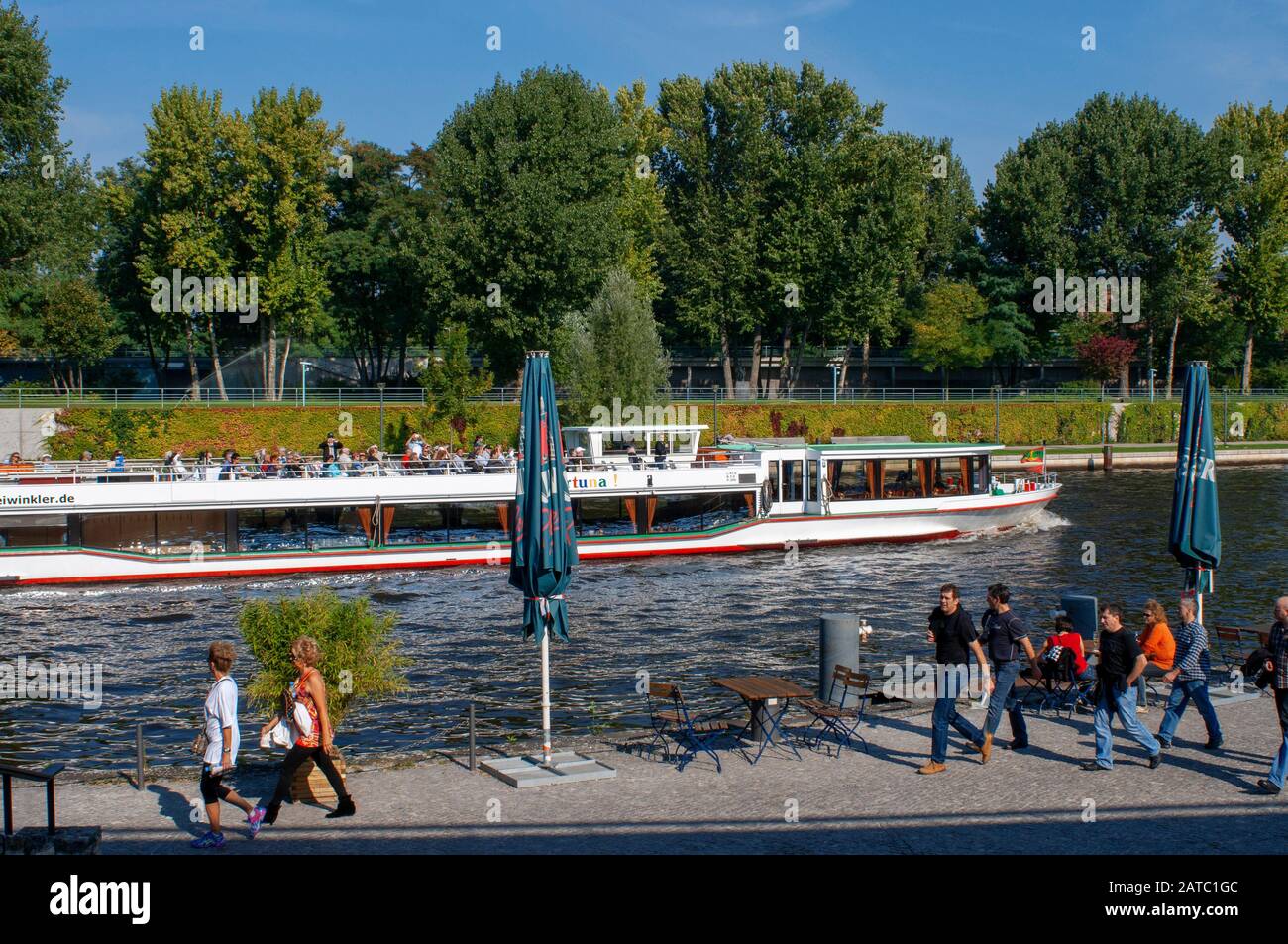 Boat excursion in the Spree river, Berlin. Spree, Landwehrkanal and ...