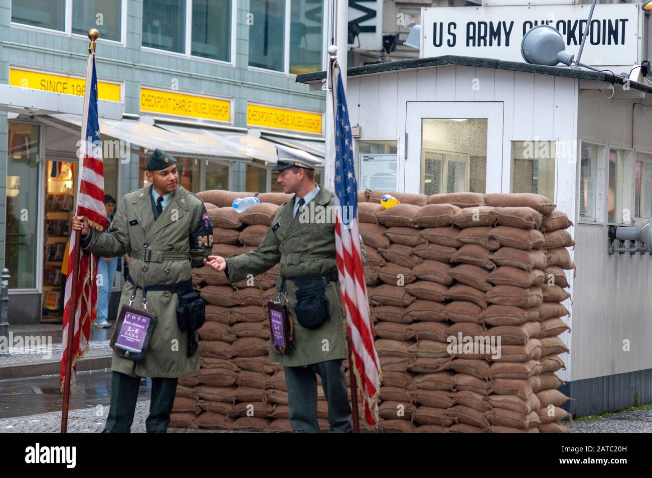 Checkpoint Charlie US Army checkpoint and guardhouse reconstruction at ...
