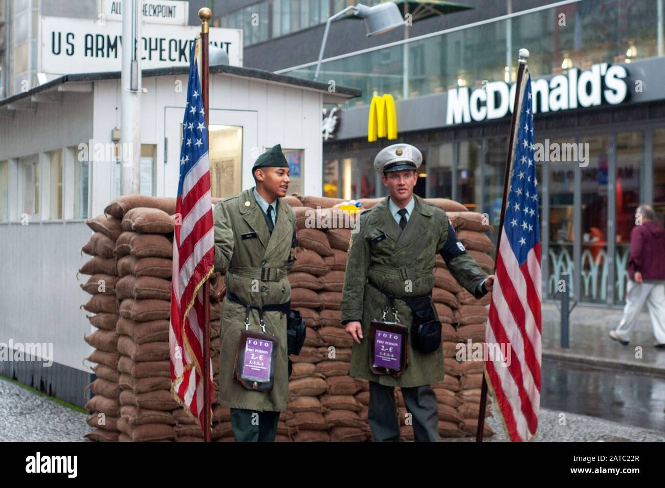Checkpoint Charlie US Army checkpoint and guardhouse reconstruction at ...