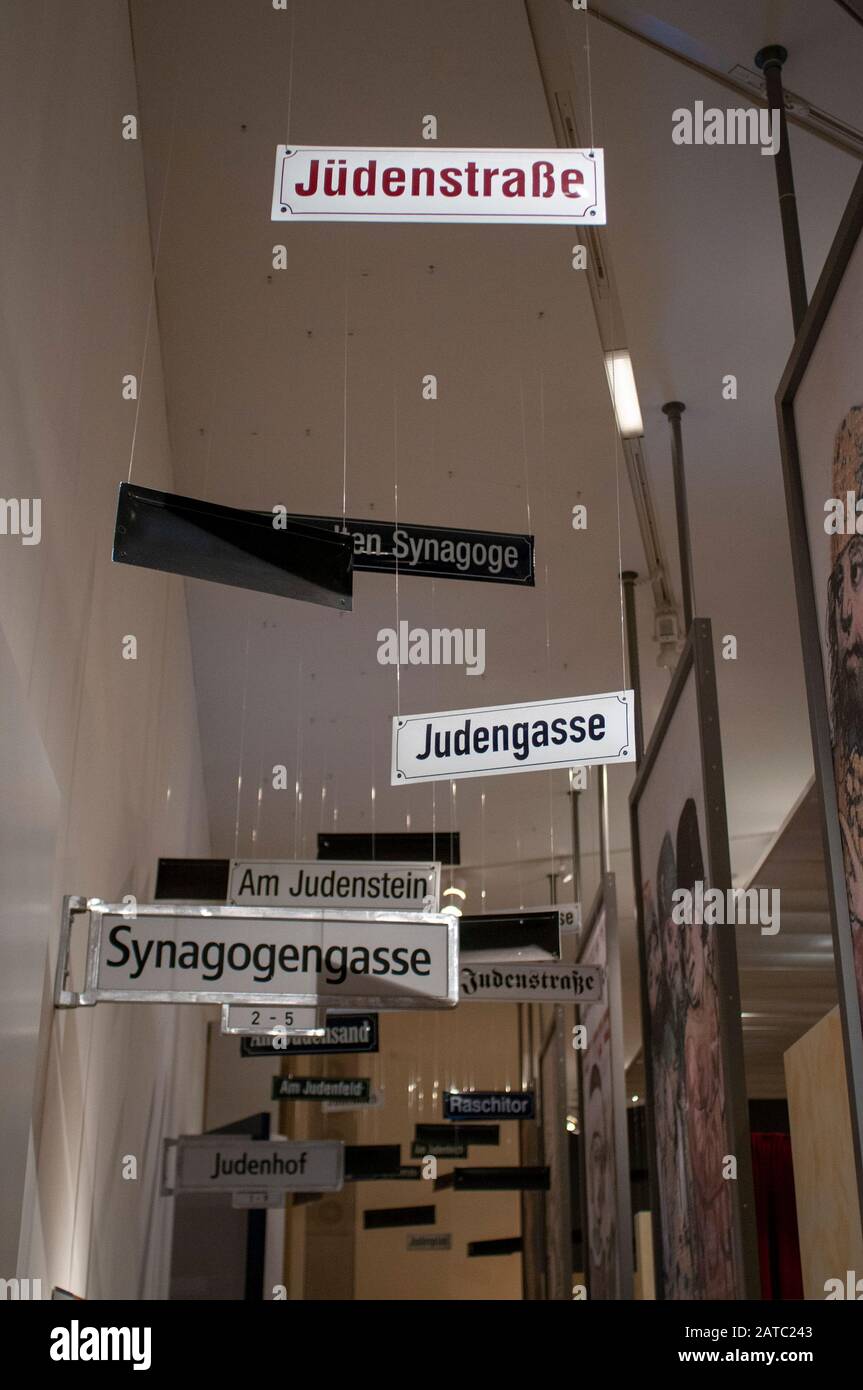 Exhibition inside the Jewish museum Judisches Museum in Lindenstrasse ...