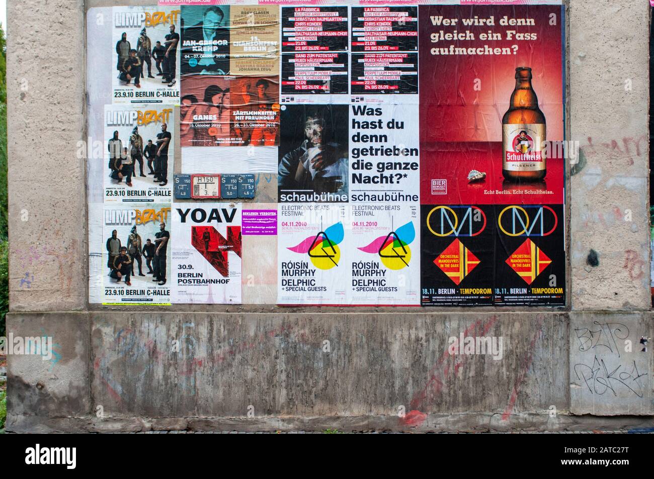 Advertising signs on the streets of Askanischer Platz, Kreuzberg ...
