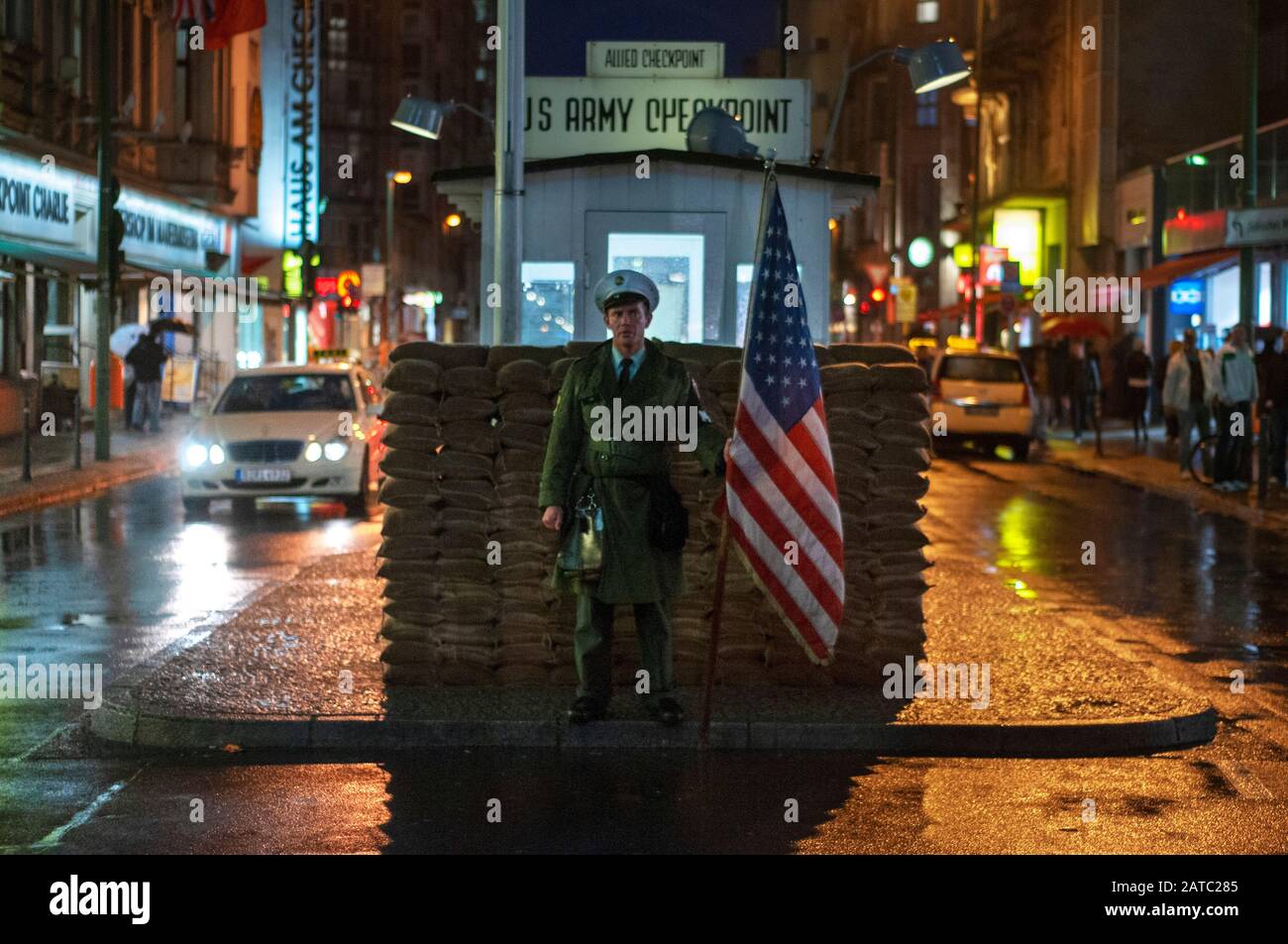 Checkpoint Charlie US Army checkpoint and guardhouse reconstruction at ...
