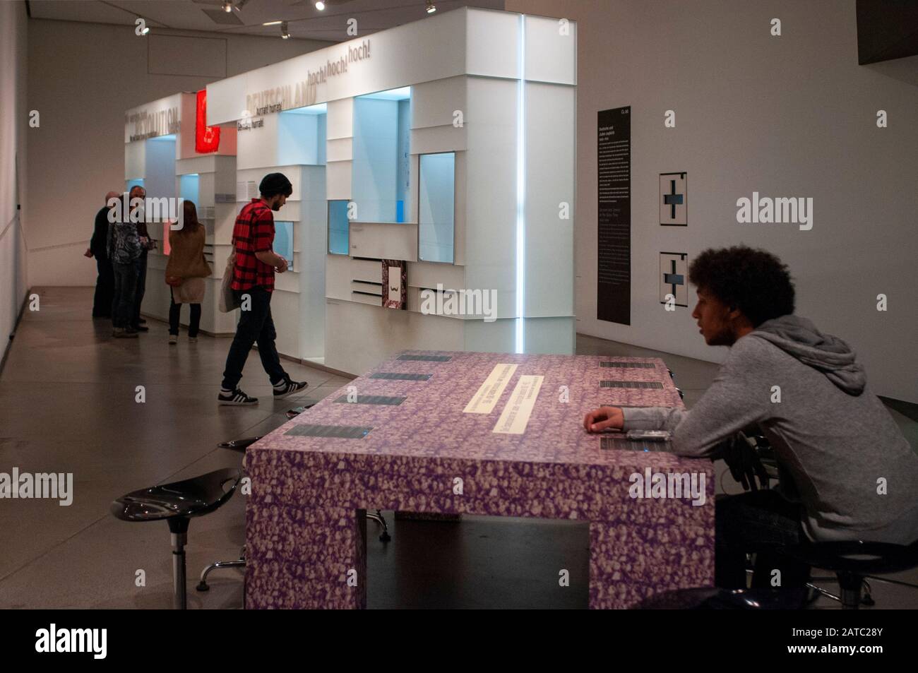 Exhibition inside the Jewish museum Judisches Museum in Lindenstrasse ...