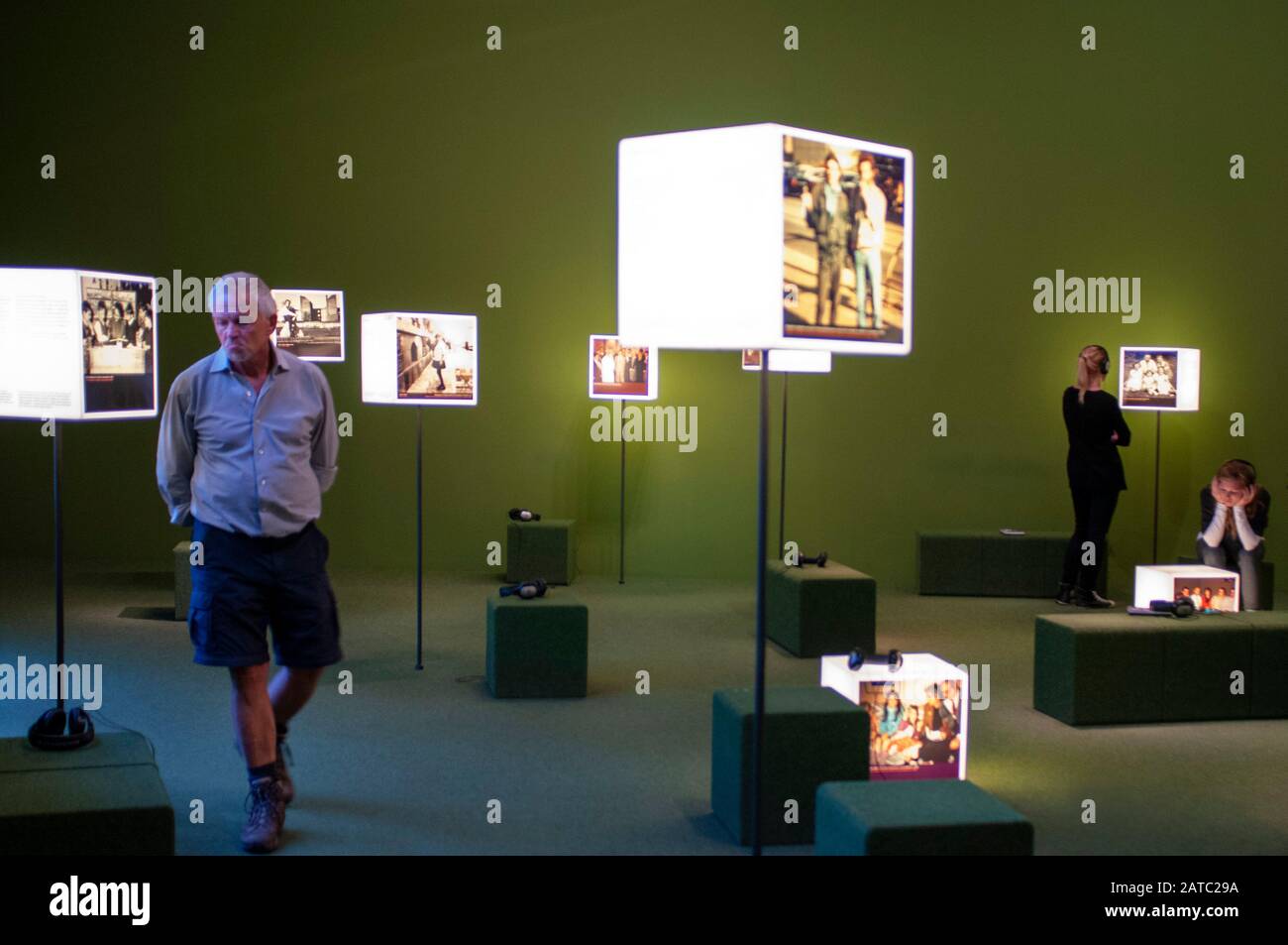 Exhibition inside the Jewish museum Judisches Museum in Lindenstrasse ...