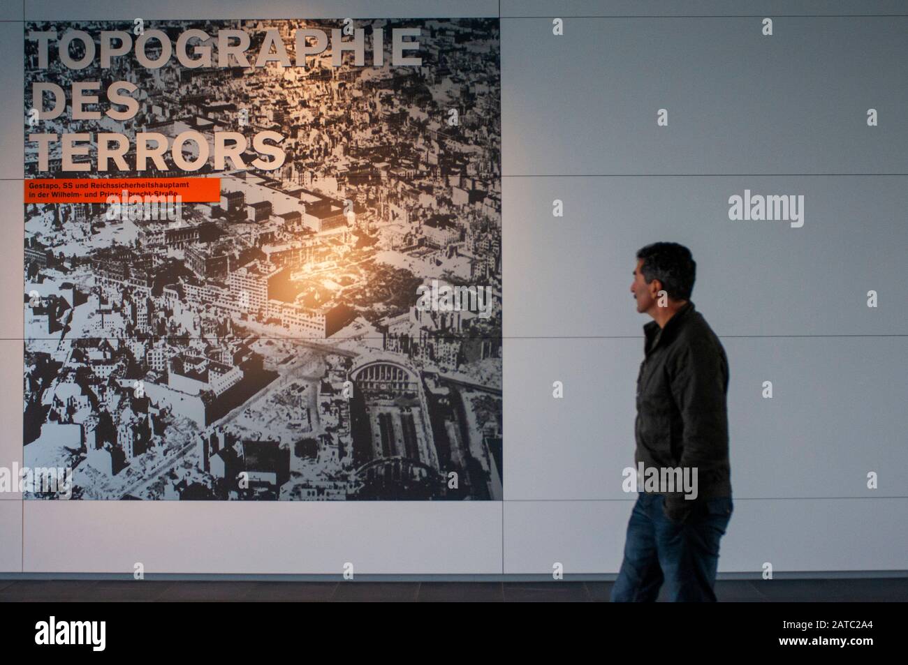 Tourists at the Topography of Terror outdoor museum in Berlin, Germany ...