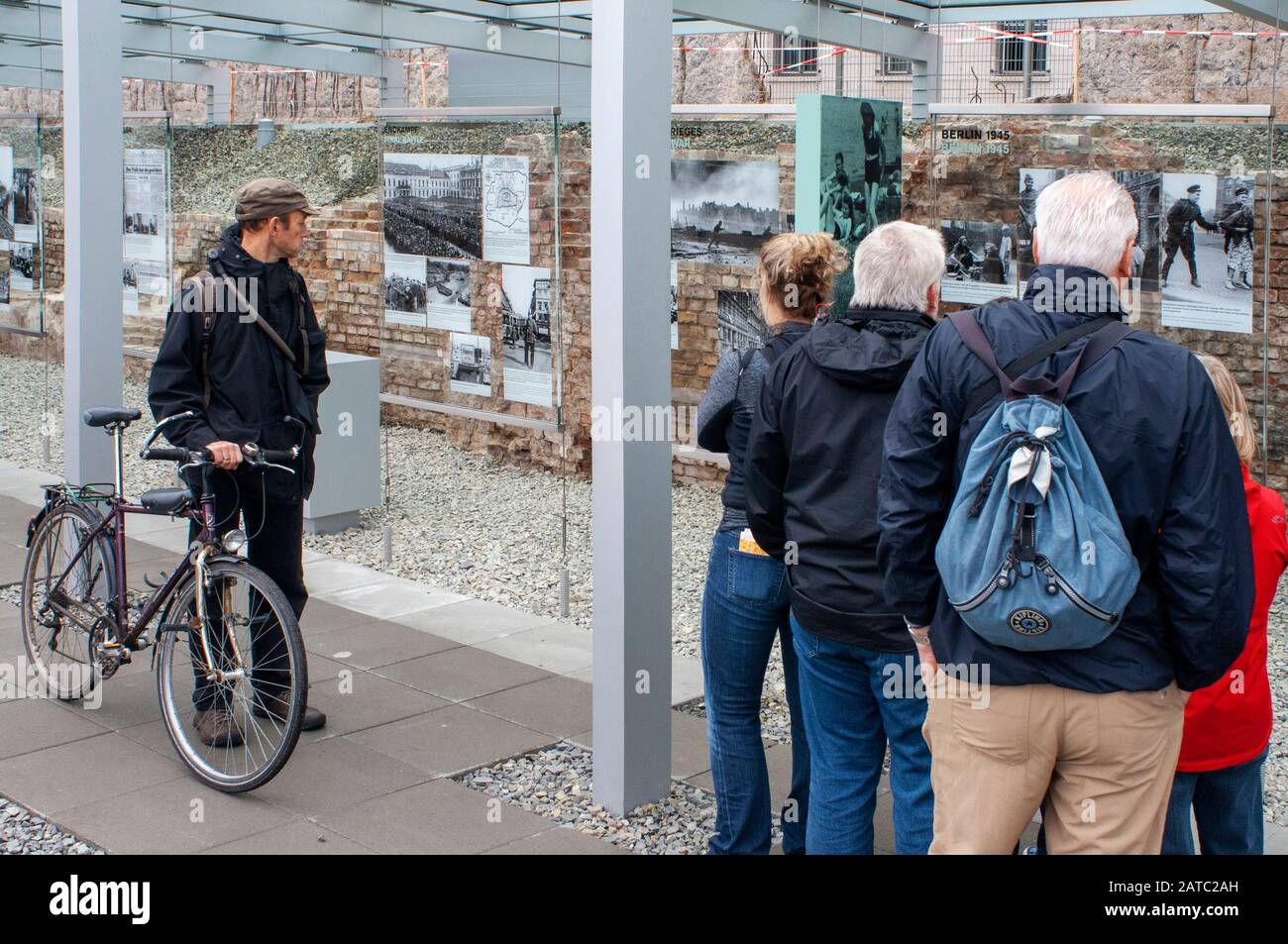 Tourists at the Topography of Terror outdoor museum in Berlin, Germany ...