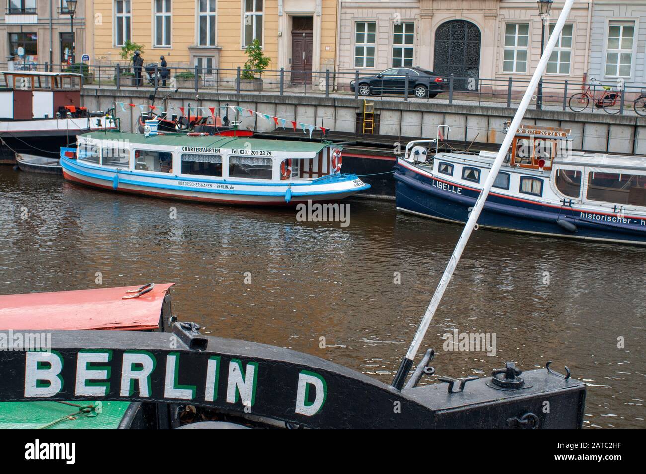 Ships in the Museumshafen Historic Harbour, Markisches Ufer, Mitte ...