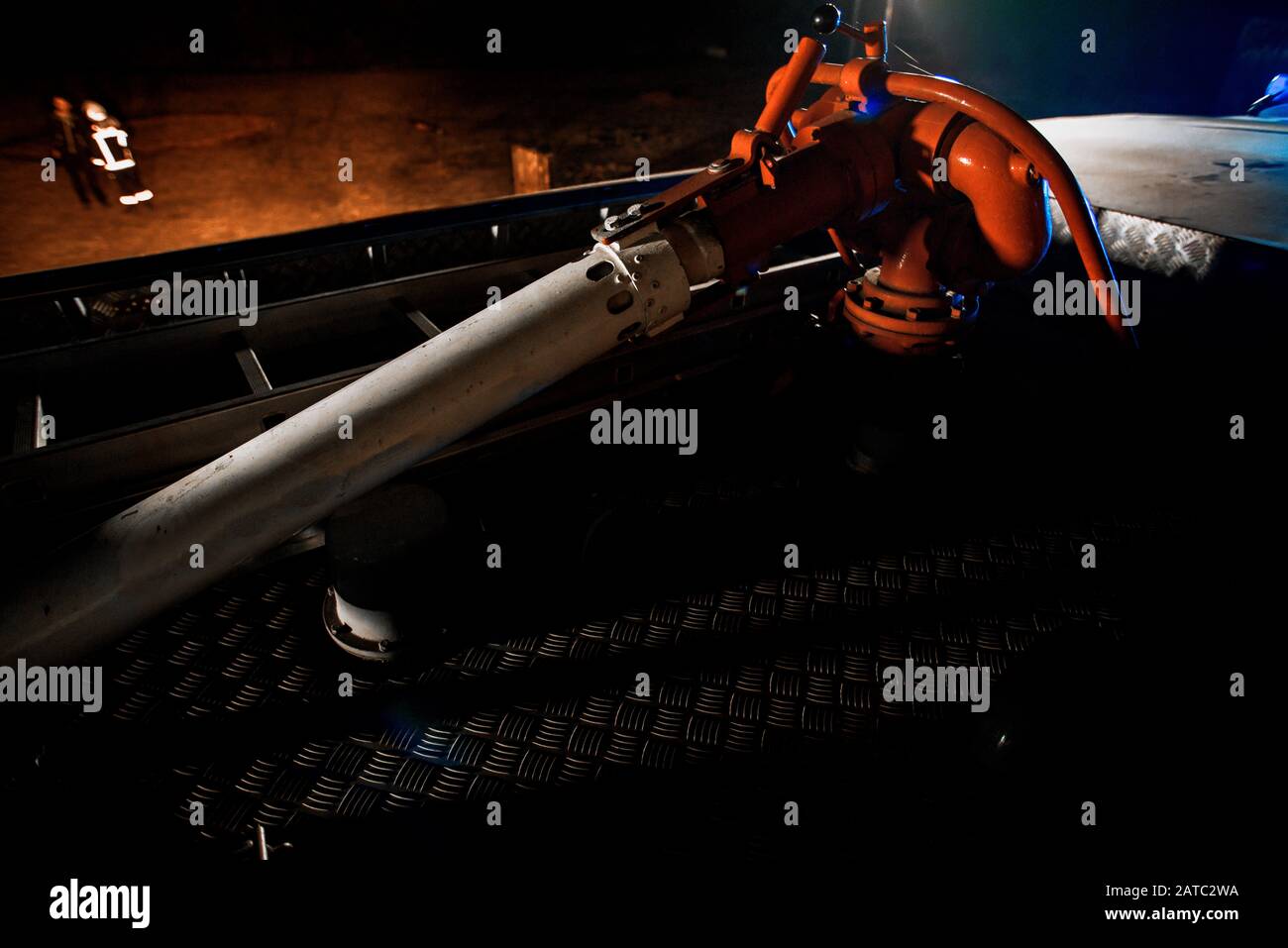 Firefighting gun that shoots a high-velocity stream of water Stock ...