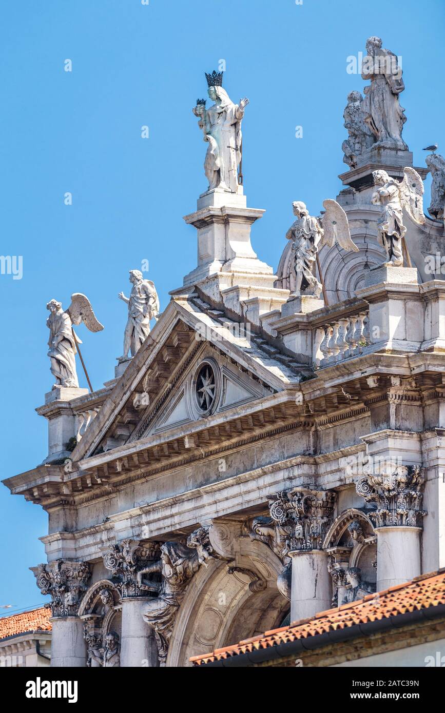 Basilica di Santa Maria della Salute in Venice, Italy. The detail of ...
