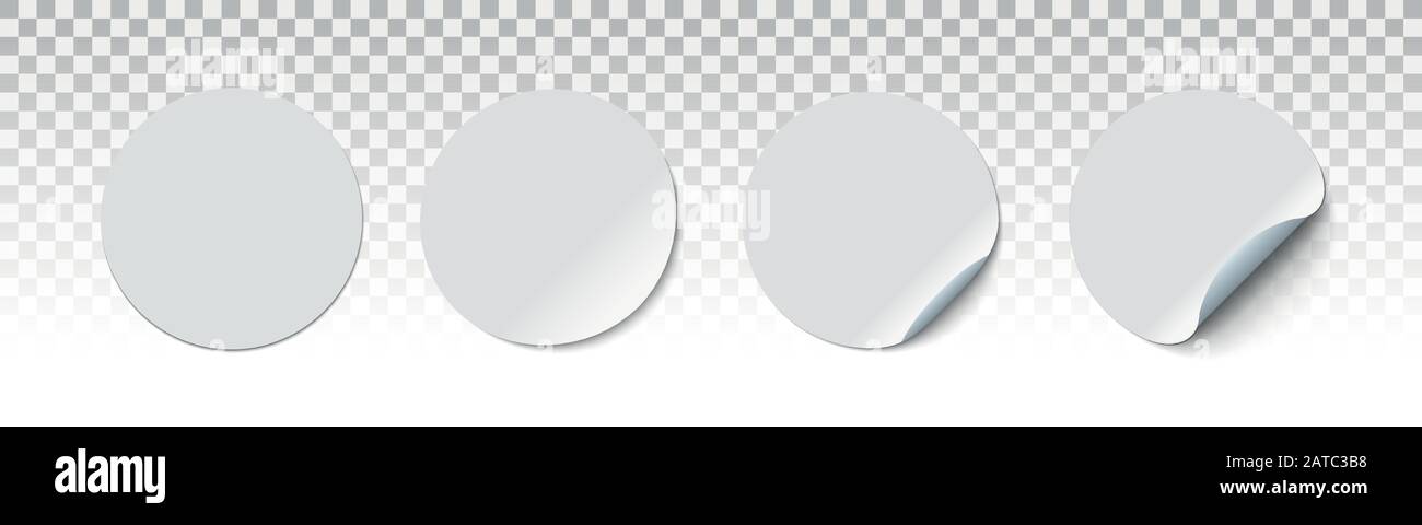 White adhesive stickers. Blank templates of price tags. Empty mockup ...