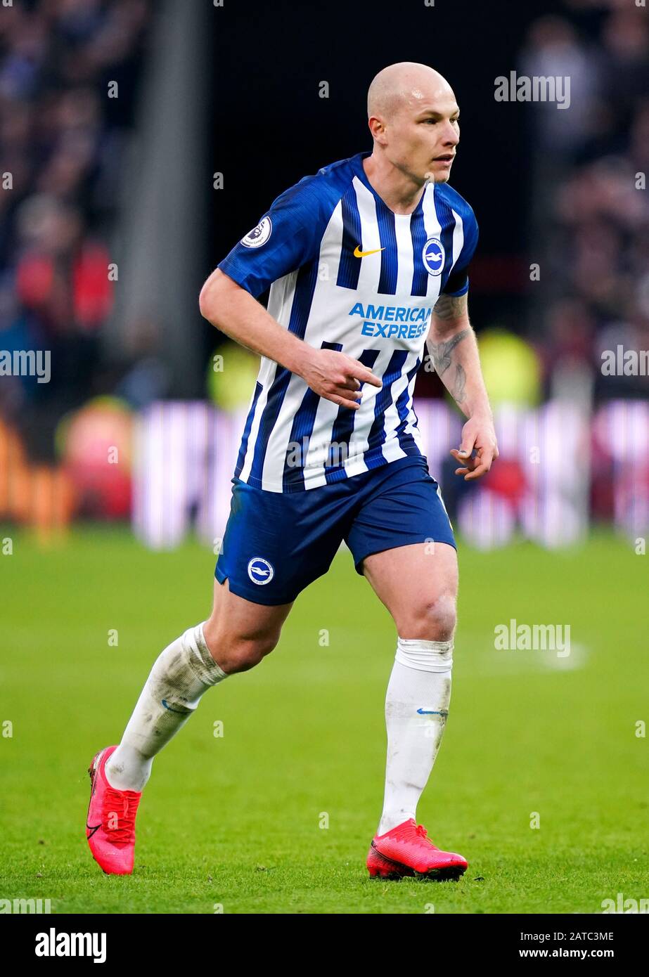 Brighton and Hove Albion's Aaron Mooy during the Premier League match ...