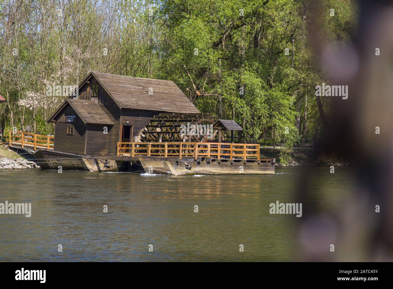 Unique Traditional Boat Mill On A River. Old Watermill On Mura River ...