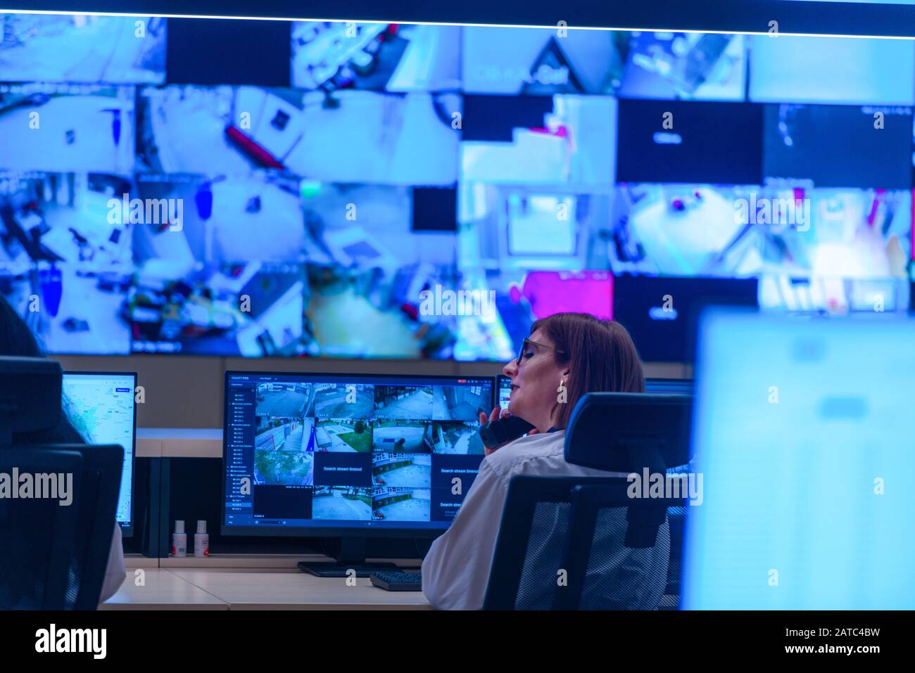 Team working on the System Control Room, Technical Operator Works at ...