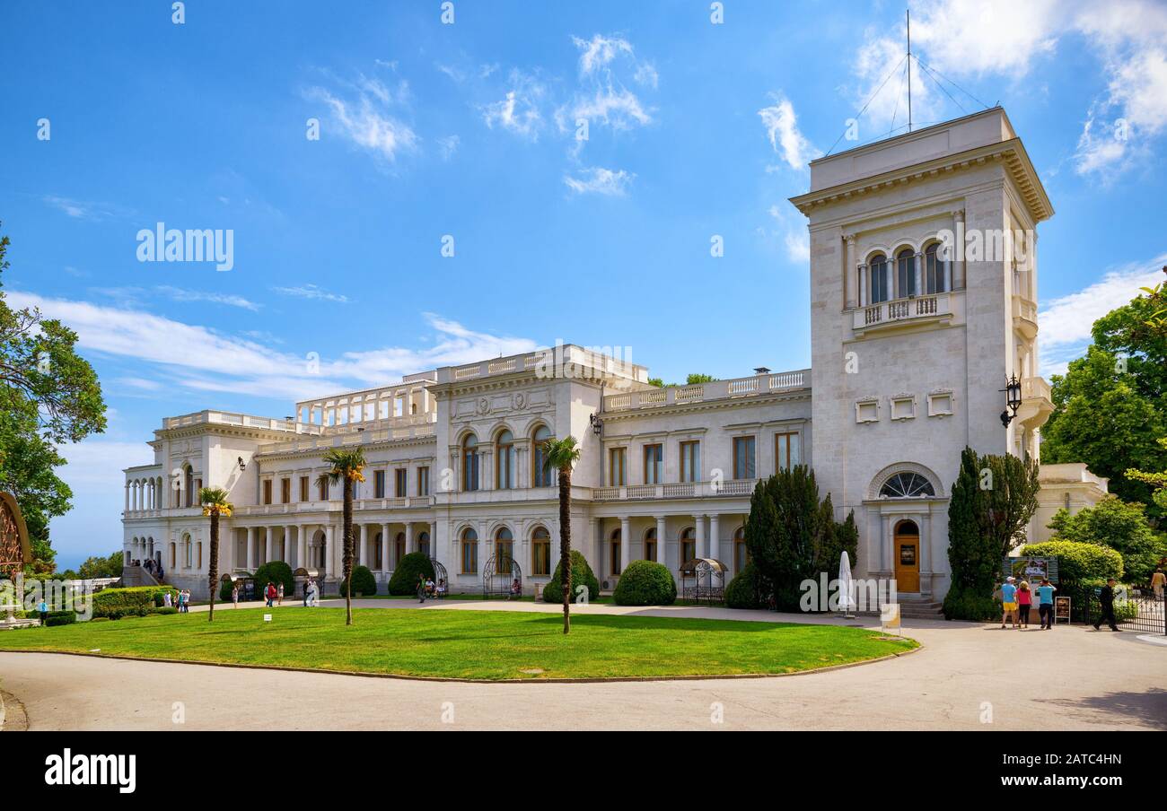 LIVADIA, RUSSIA - MAY 17, 2016: Livadia Palace near city of Yalta ...