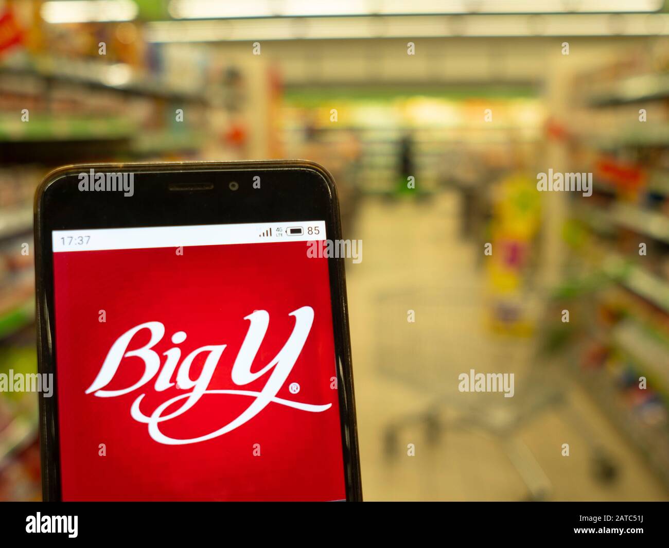 In this photo illustration the Big Y logo is seen displayed on a ...