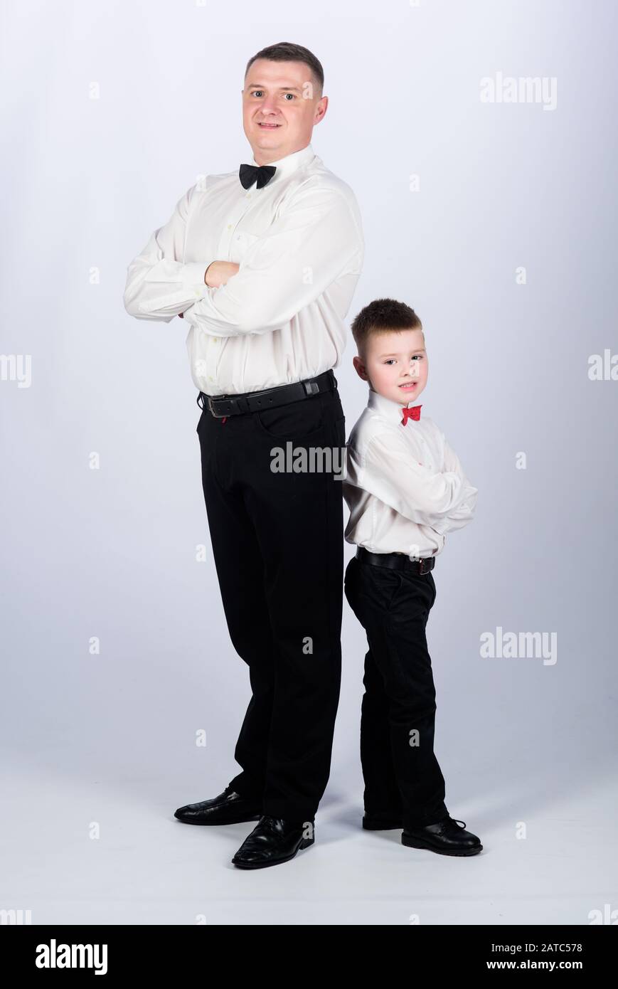 little boy with dad businessman. family day. happy child with father ...