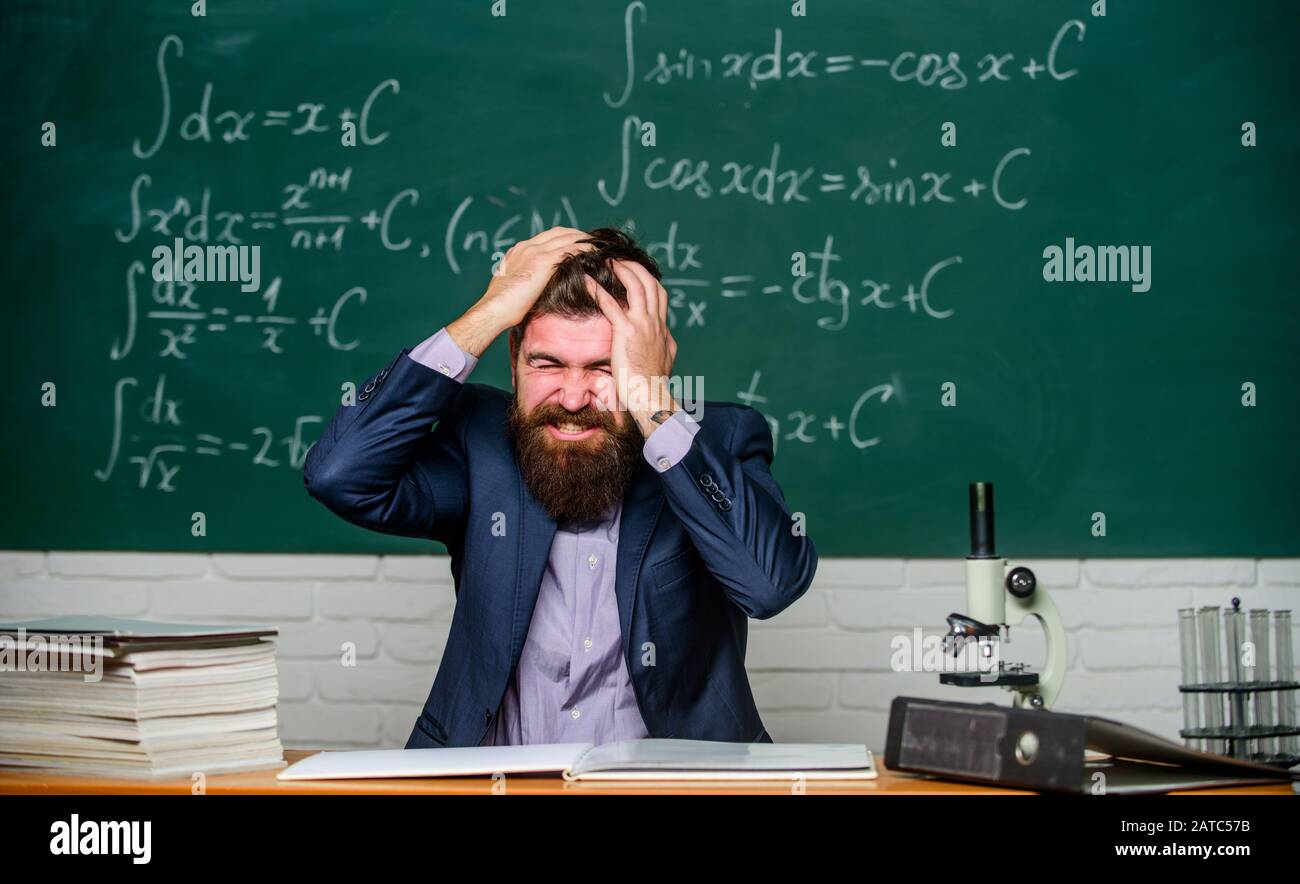 Teacher give up. Hate his job. Teacher mature man. Fed up. Man ...