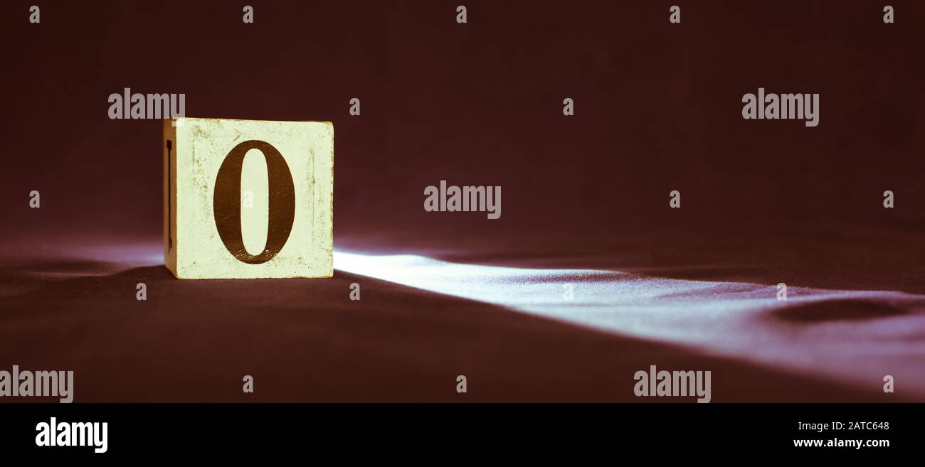 Rustic wooden block with number 0 - zero - dark background Stock Photo ...