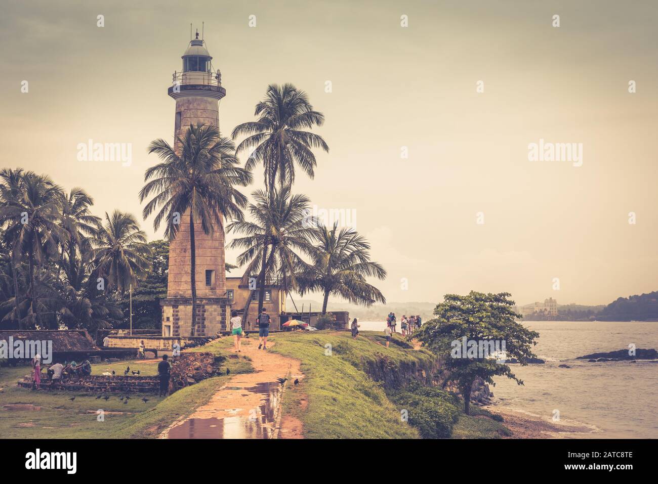 Ruins of Galle Fort on the southwest coast of Sri Lanka. View of old ...