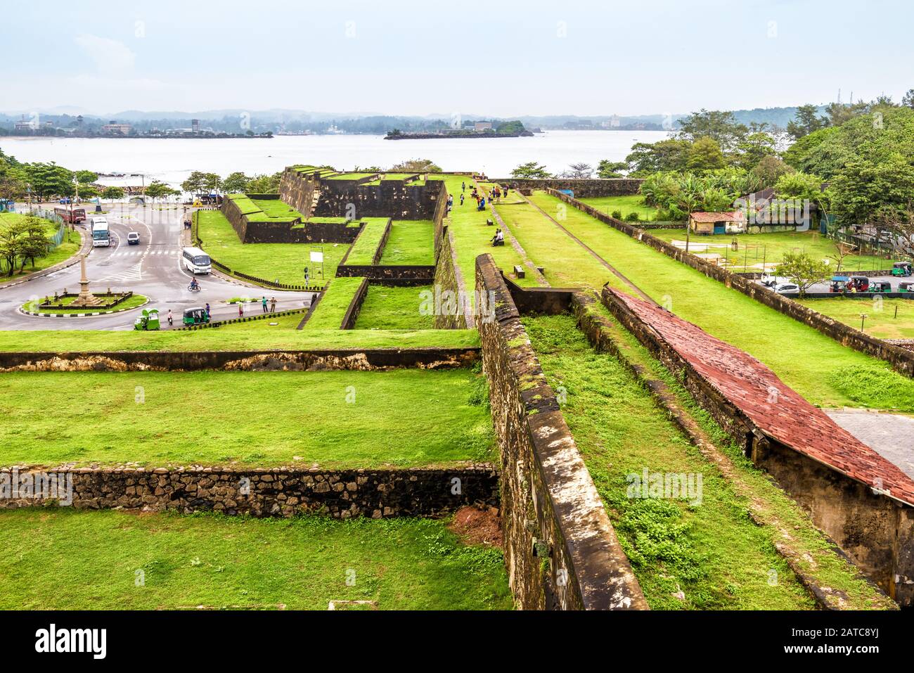 Galle Fort on the southwest of Sri Lanka. Panorama of old Dutch ...