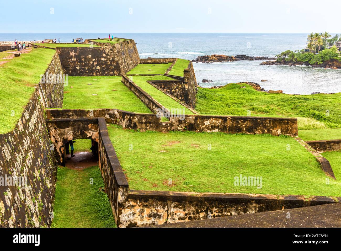 Galle Fort on the southwest of Sri Lanka. Panorama of old Dutch ...