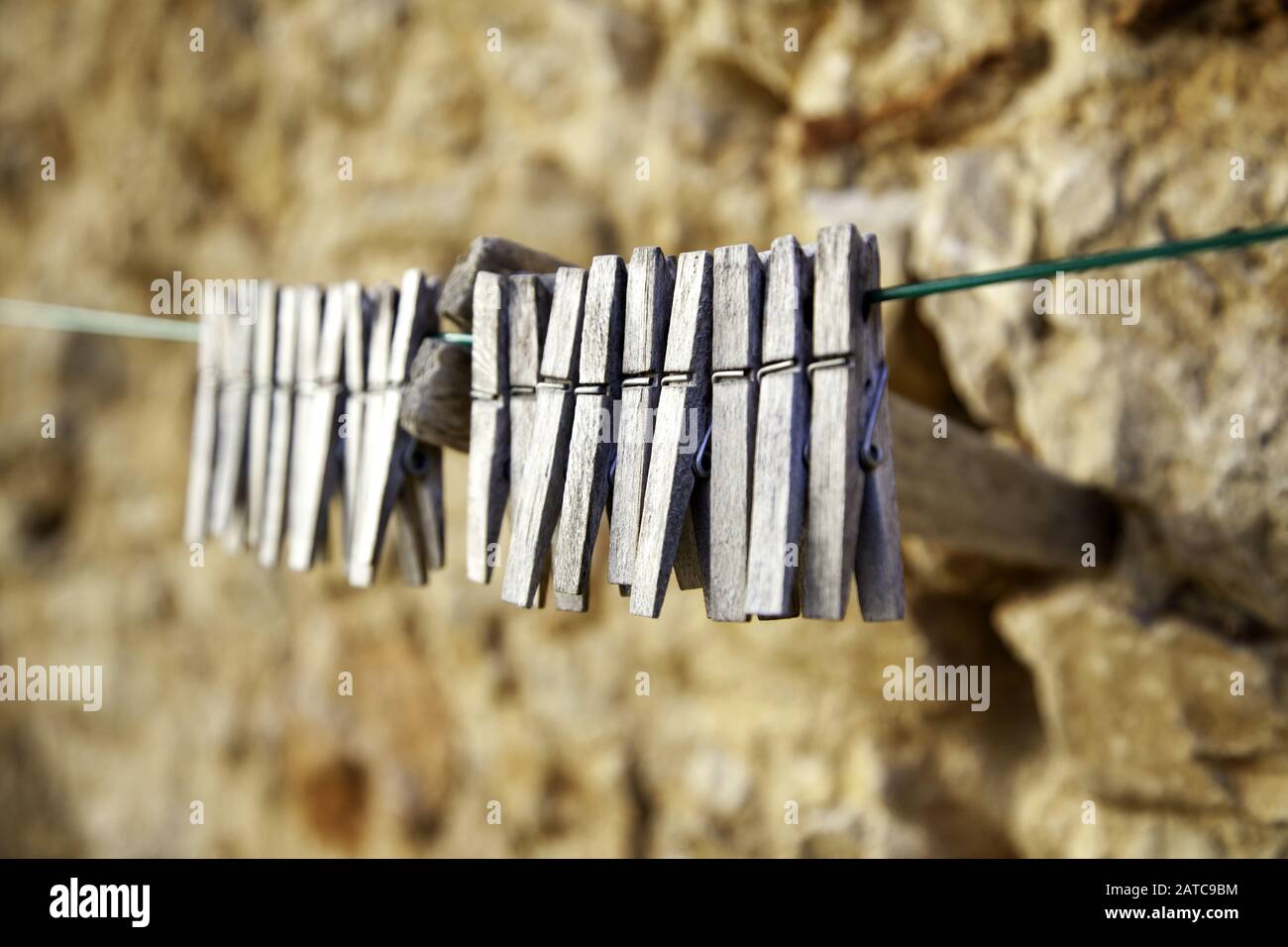Wooden clothespins for clothes, objects and laundry Stock Photo - Alamy
