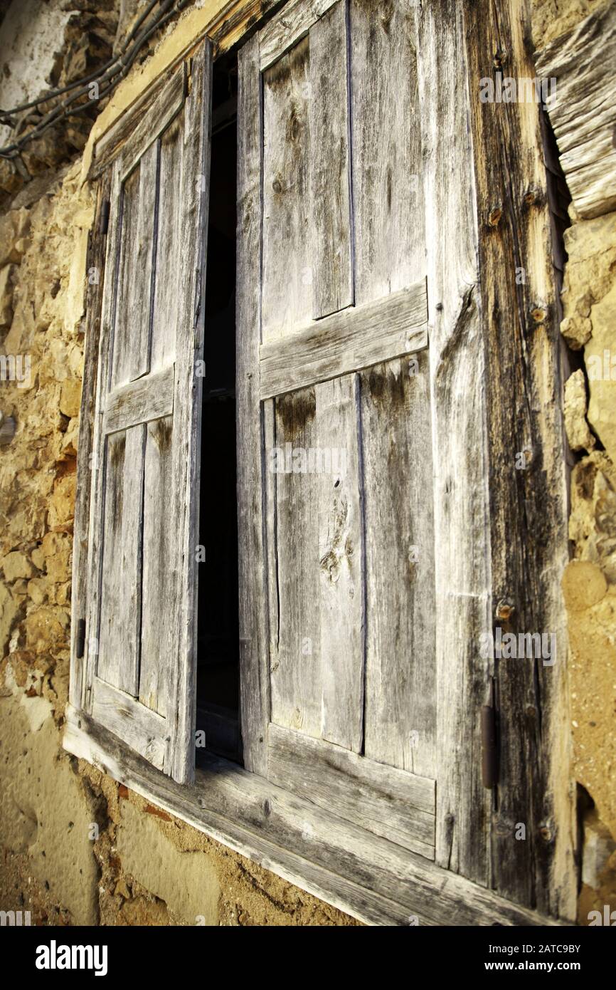 Old closed wooden window, construction and architecture Stock Photo - Alamy