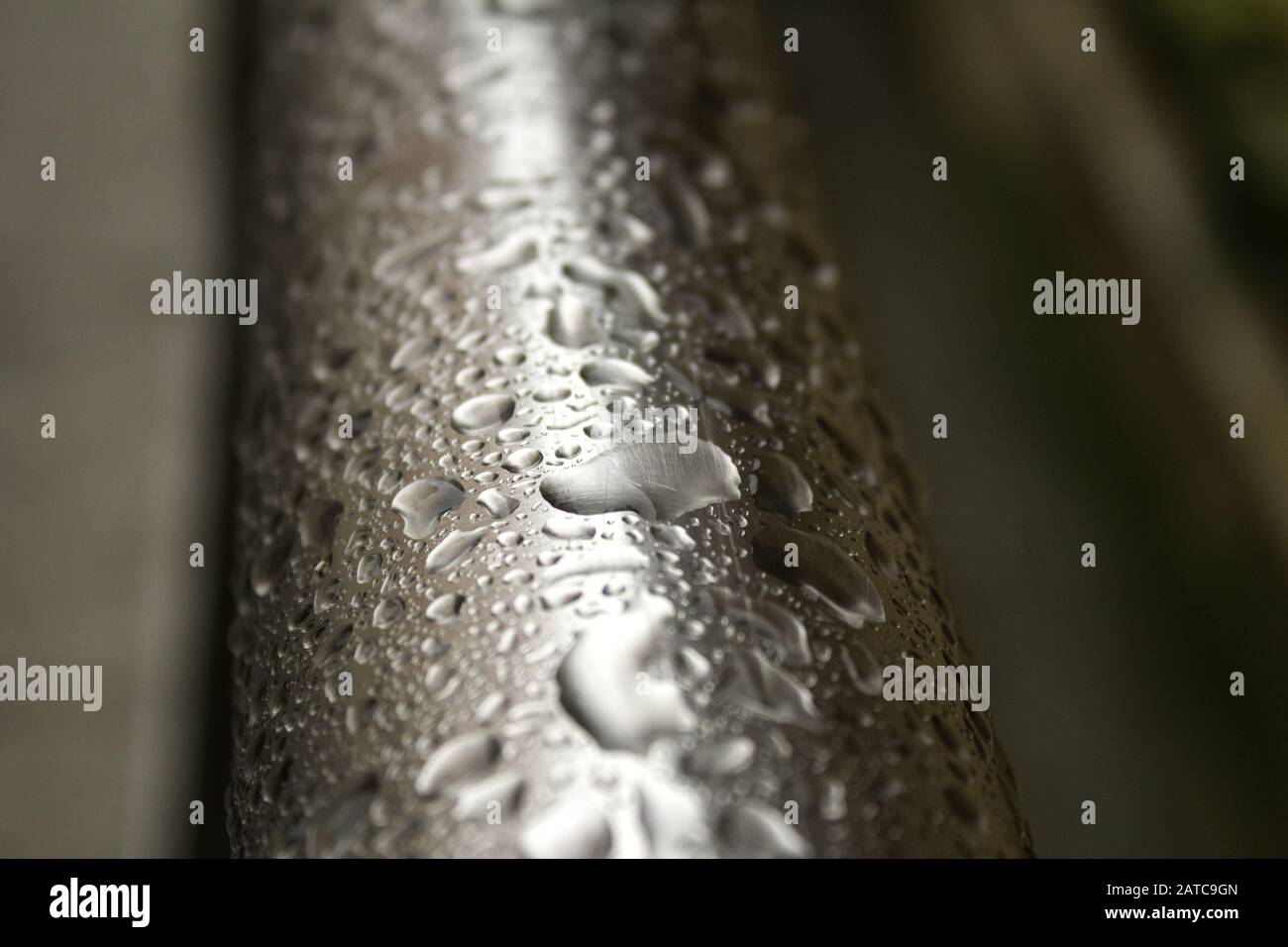 Metal drops, rain and temporary water, texture and background Stock ...