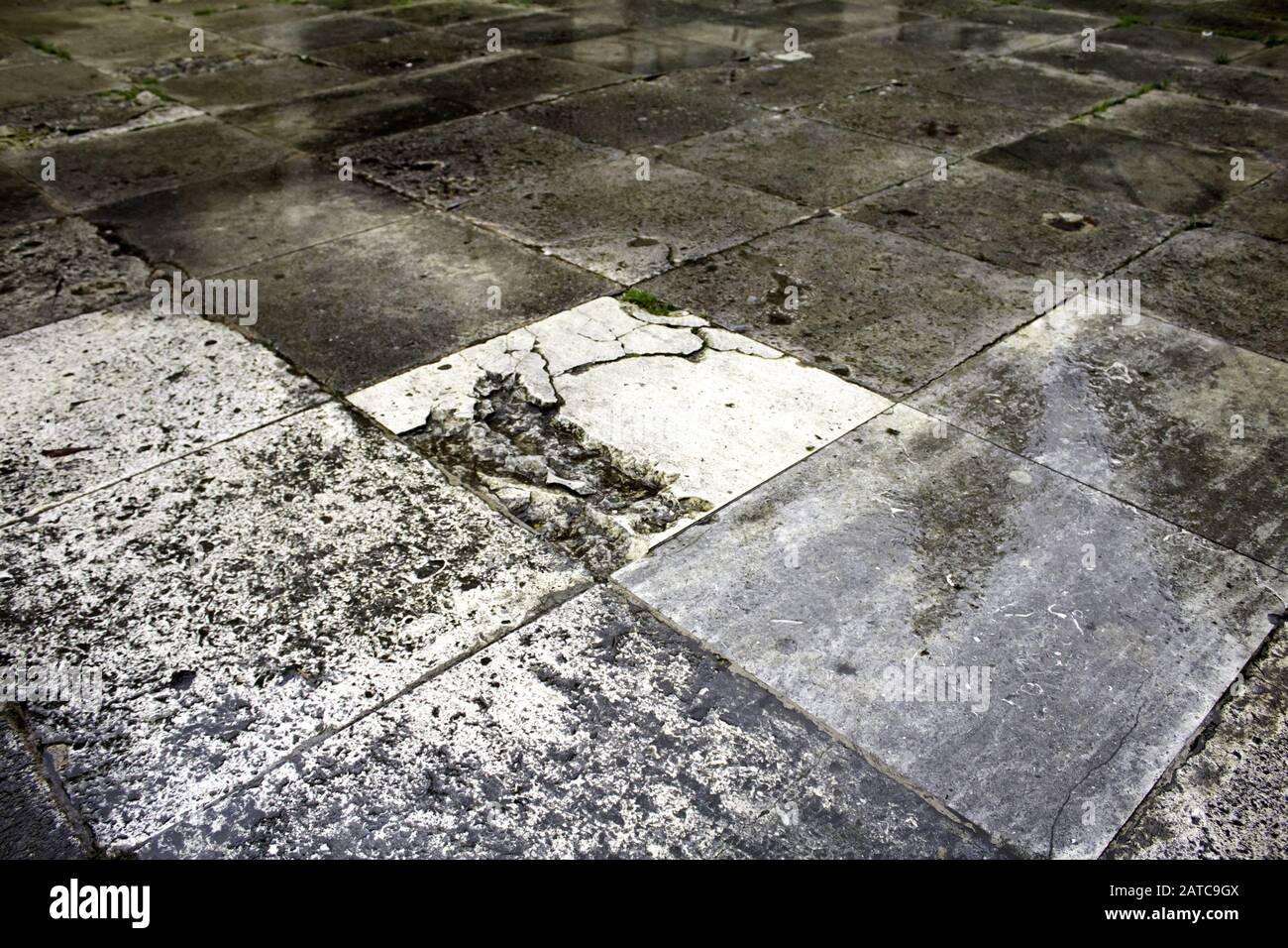 Floor tiles wet with rain, construction and architecture Stock Photo ...
