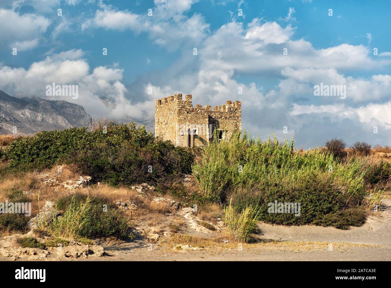 Ruins of old castle with mountains on a background. Frango Castello ...
