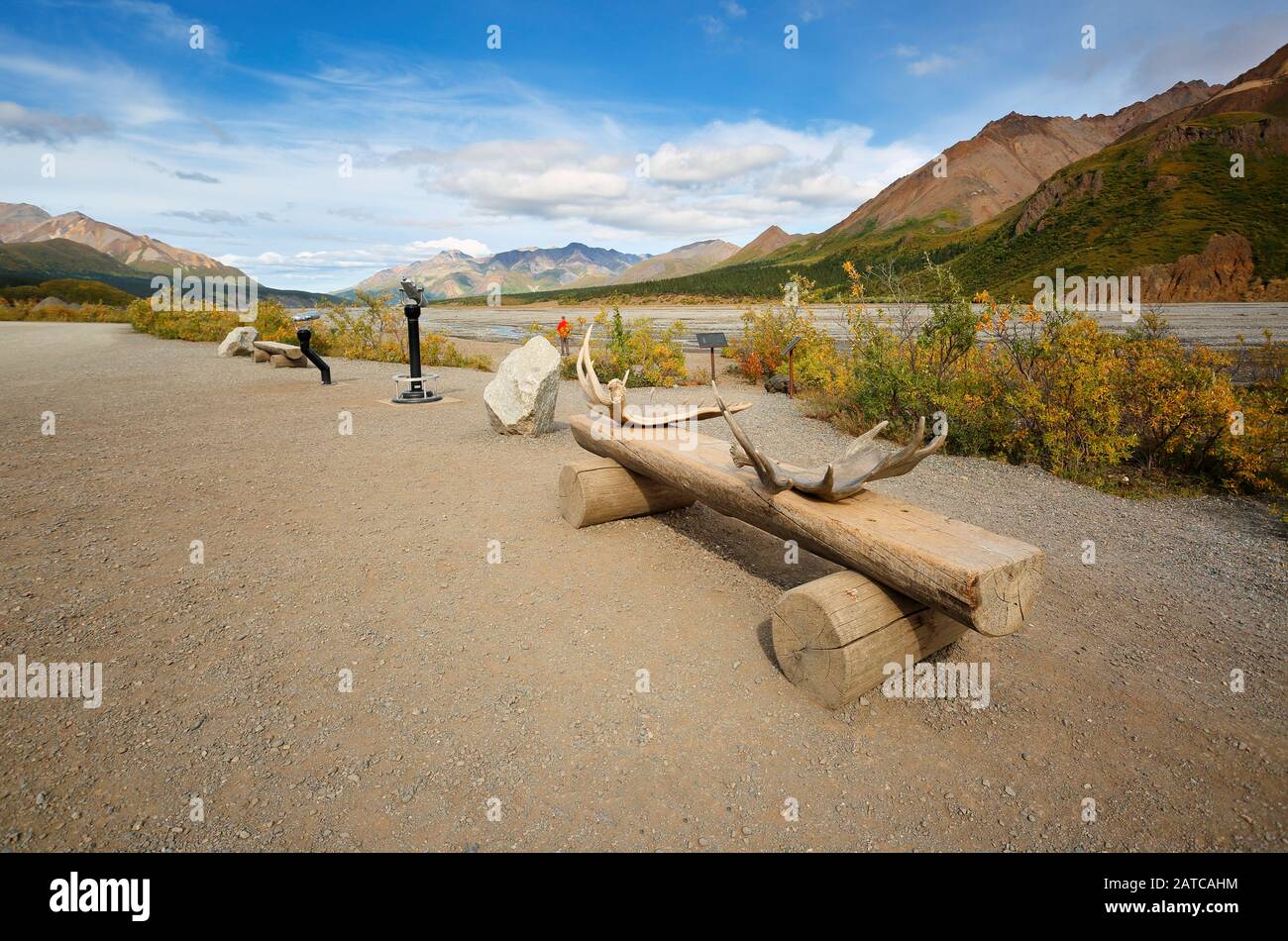 Toklat river rest stop inside Denali National Park. Alaska Stock Photo ...