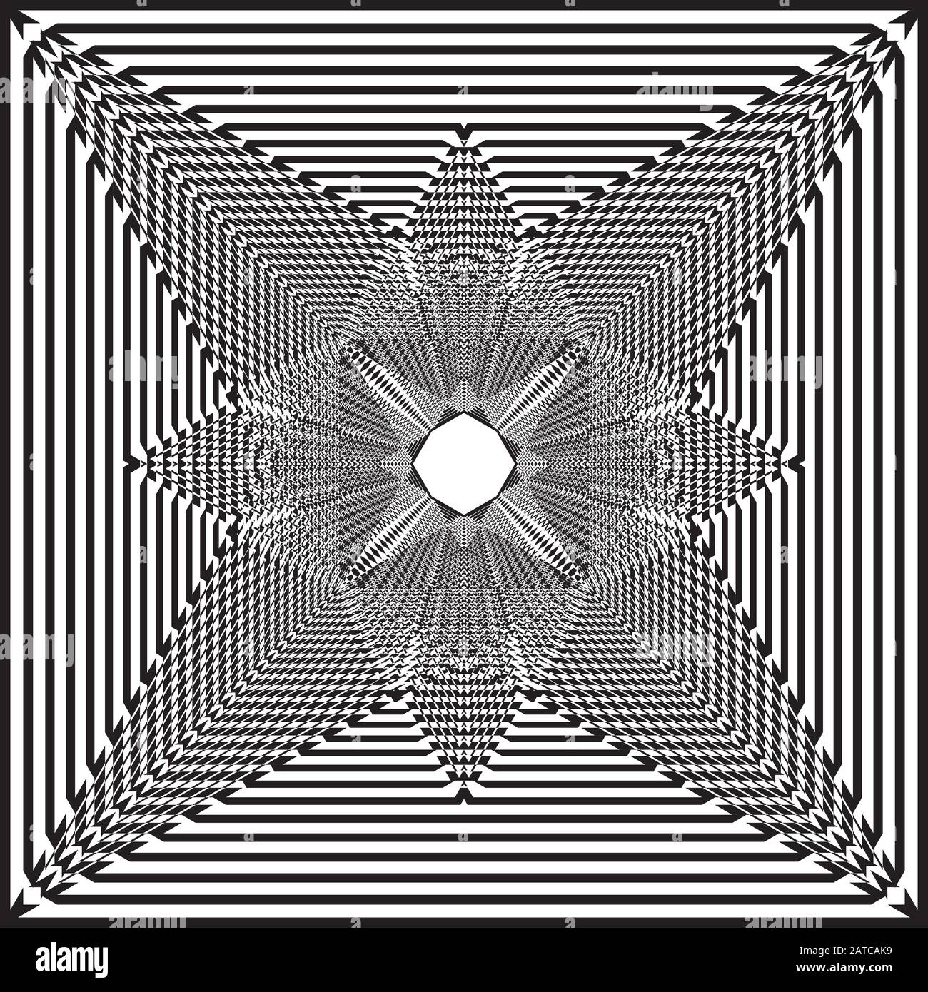 Arabesque Abstract Frame Stellar Multiple Perspective black on ...