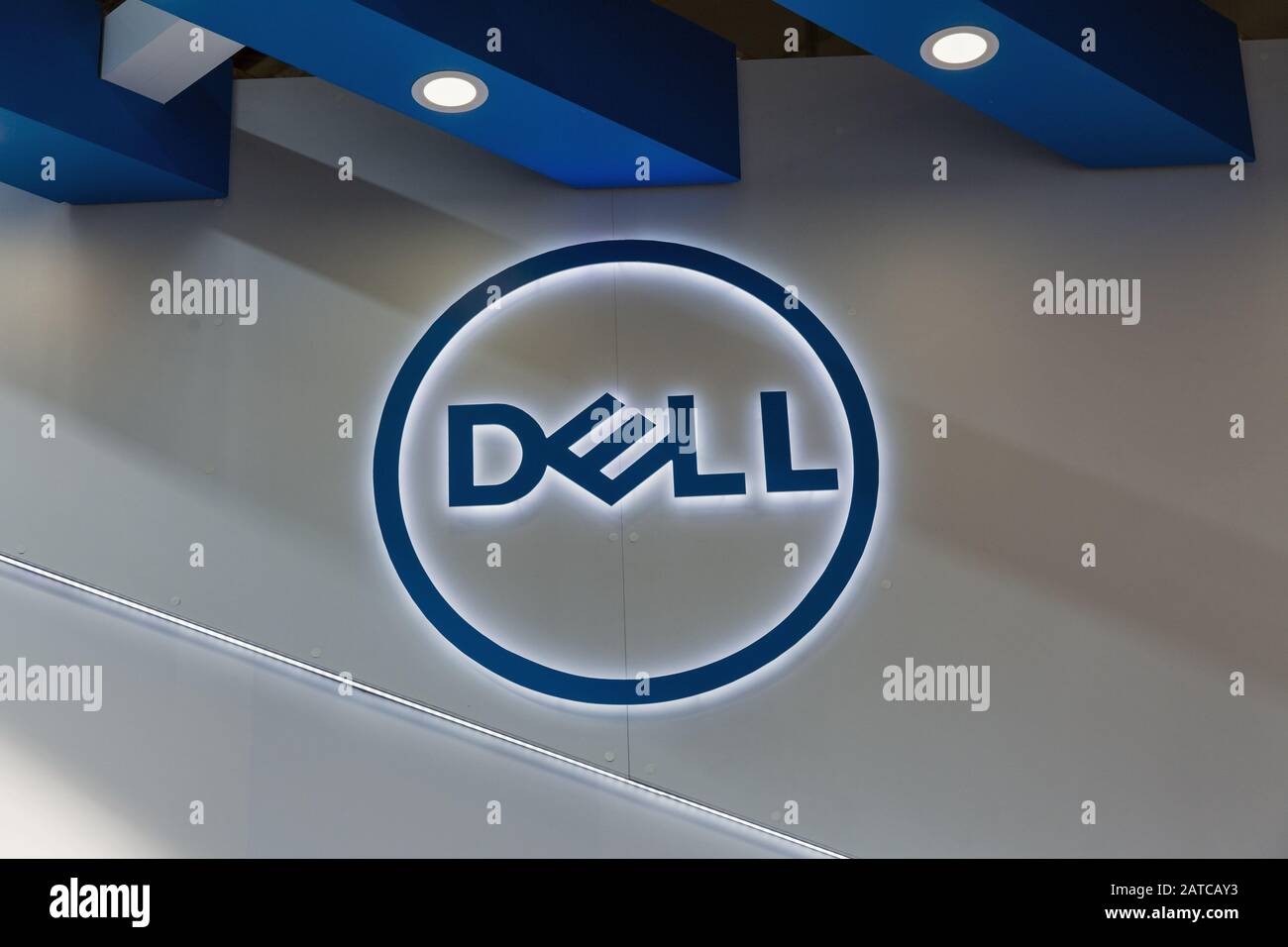 KYIV, UKRAINE - APRIL 06, 2019: Dell, American multinational computer ...