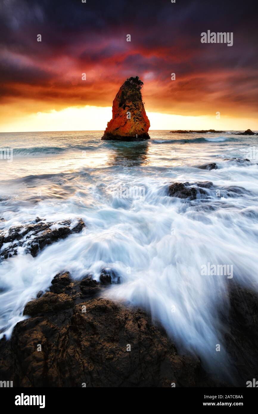 Coastal sea stack, Japan Stock Photo - Alamy