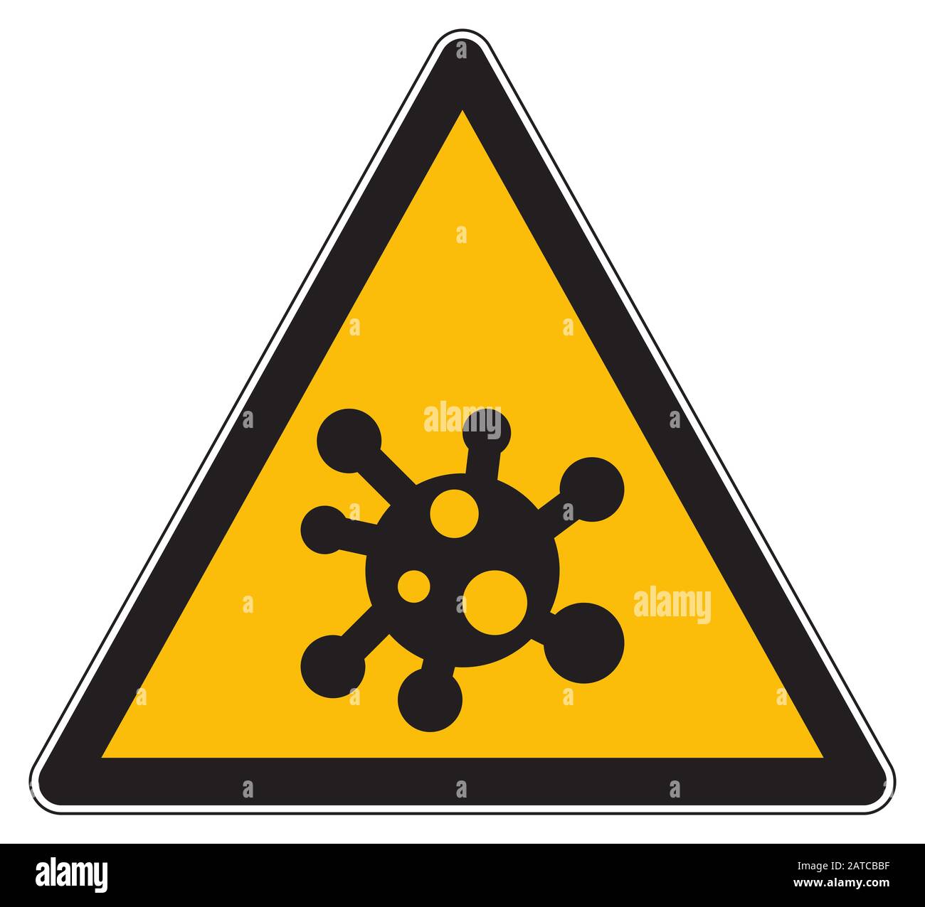 Yellow warning virus sign illustration Stock Photo - Alamy