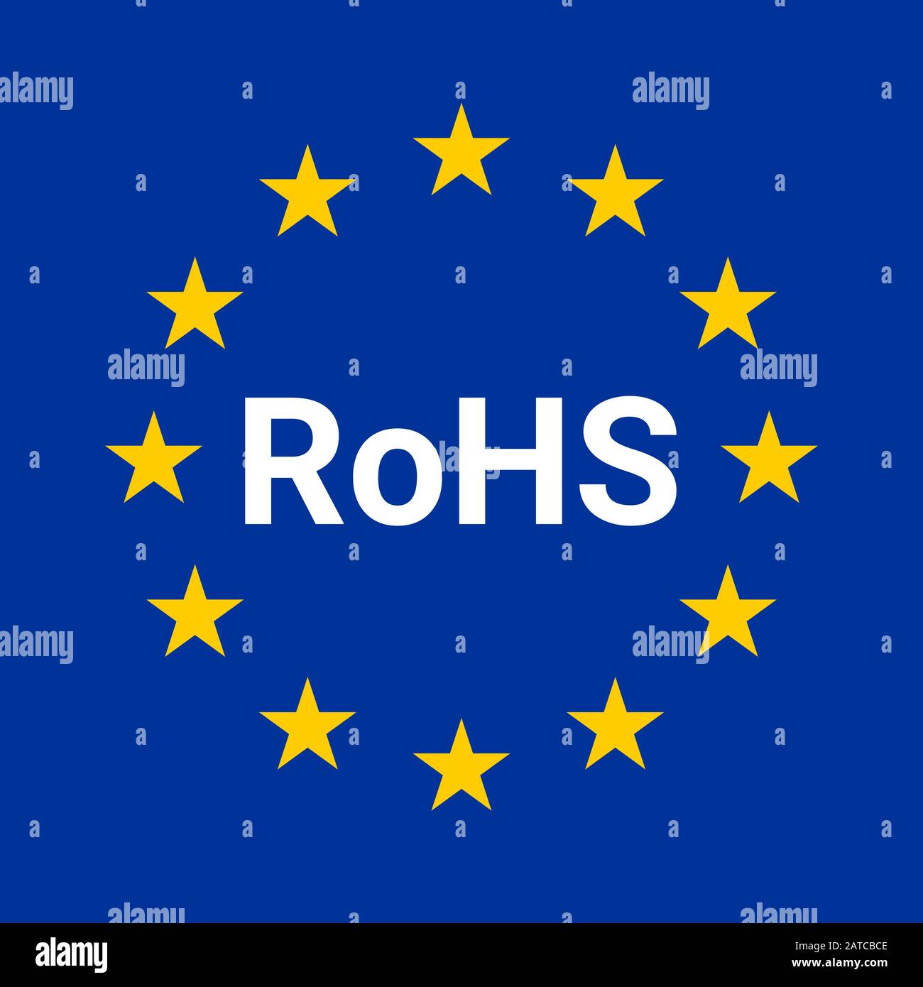 Rohs compliant directive sign illustration with the European flag Stock ...
