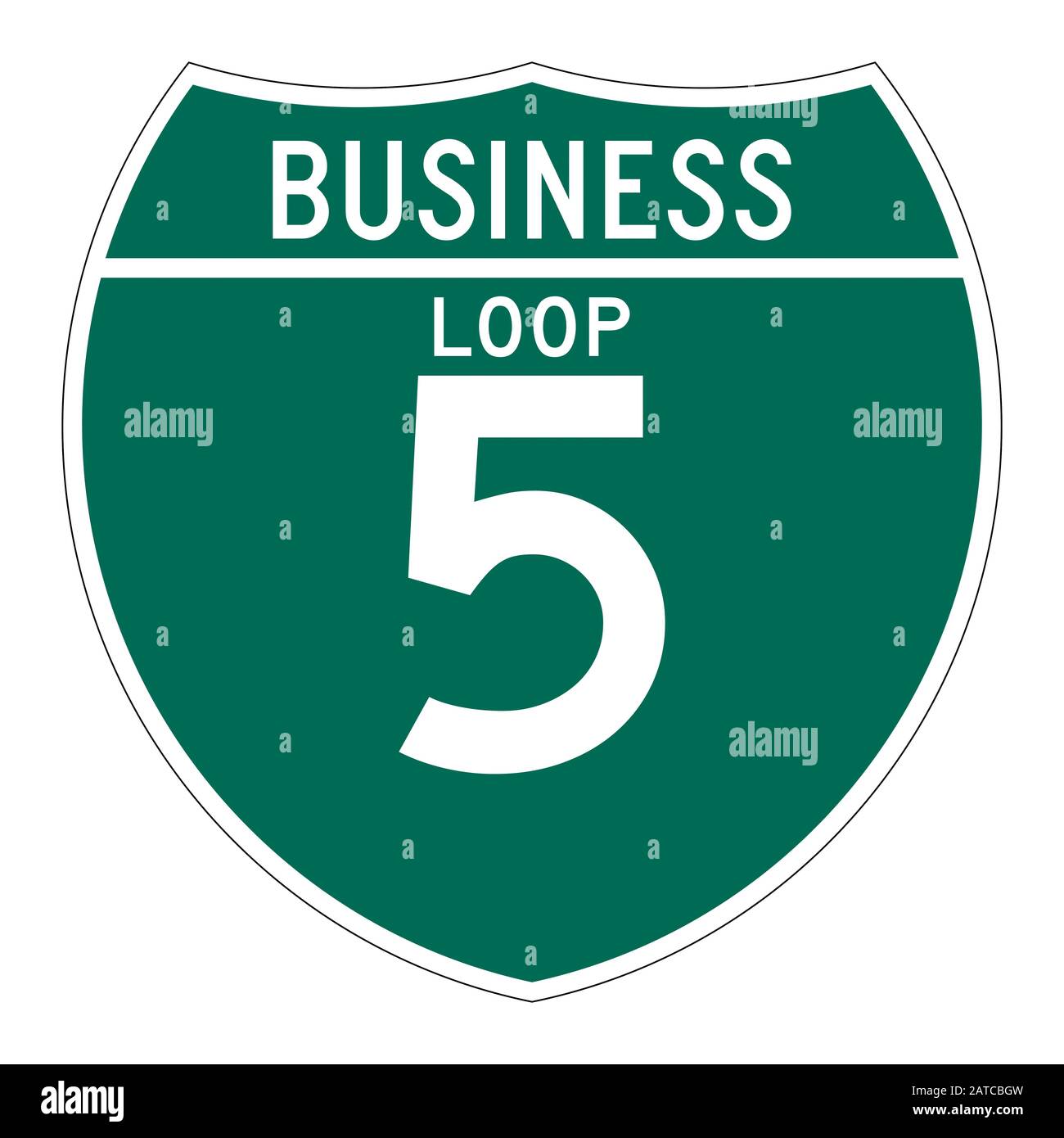 Business loop route 5 shield Stock Photo - Alamy