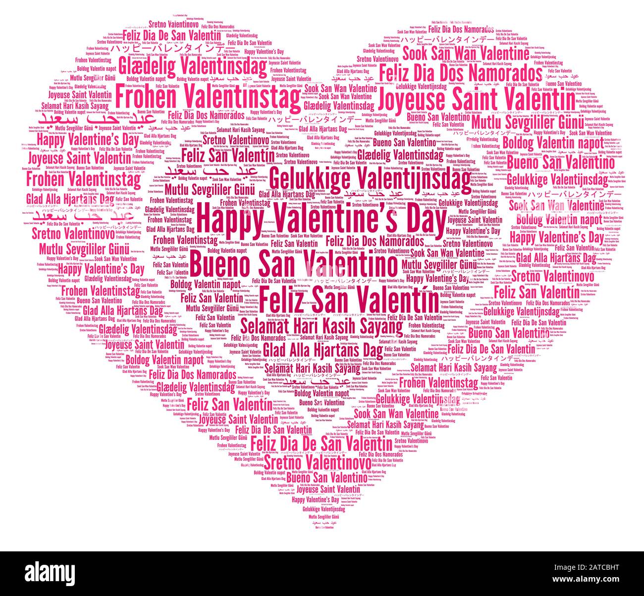 Happy Valentine's day in different languages word cloud Stock Photo - Alamy