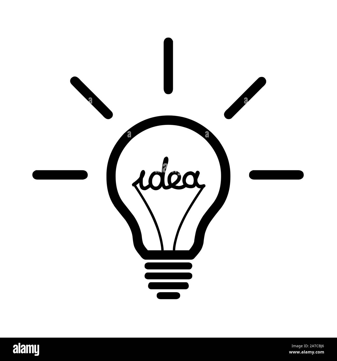 Lightbulb idea symbol icon Stock Photo - Alamy