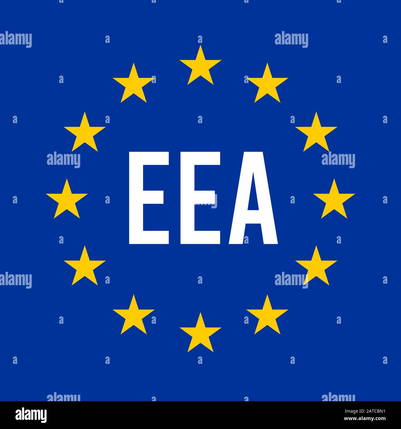 EEA, European Environment Agency sign illustration with the European ...