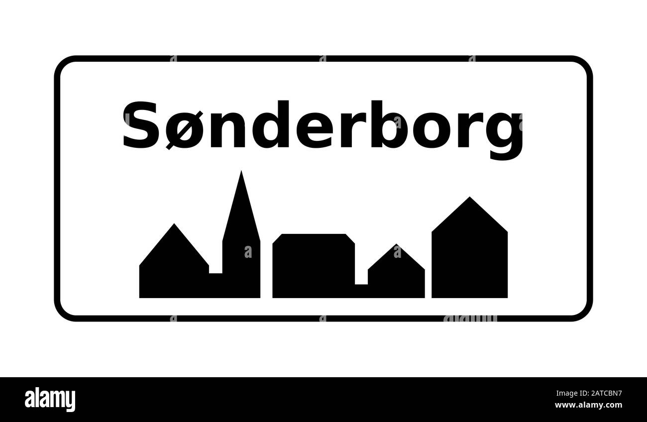 Sonderborg city road sign in Denmark Stock Photo - Alamy