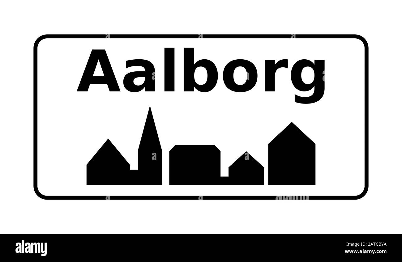 Aalborg city road sign in Denmark Stock Photo - Alamy