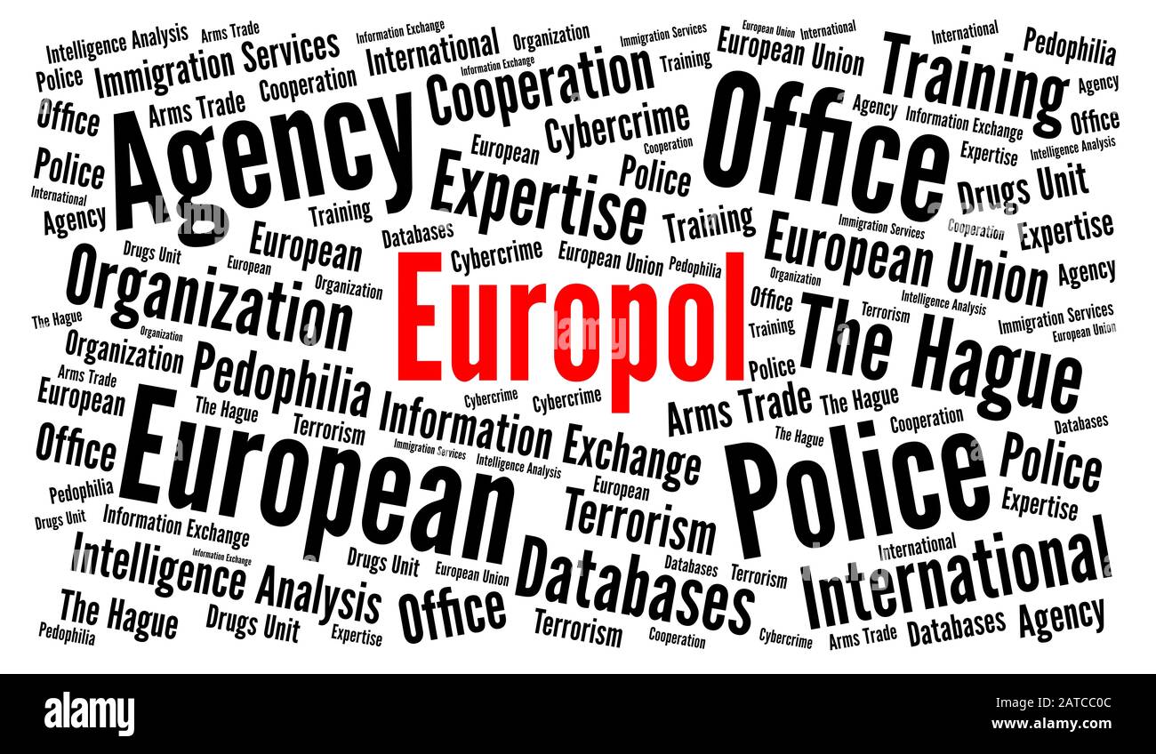 Europol word cloud illustration Stock Photo - Alamy